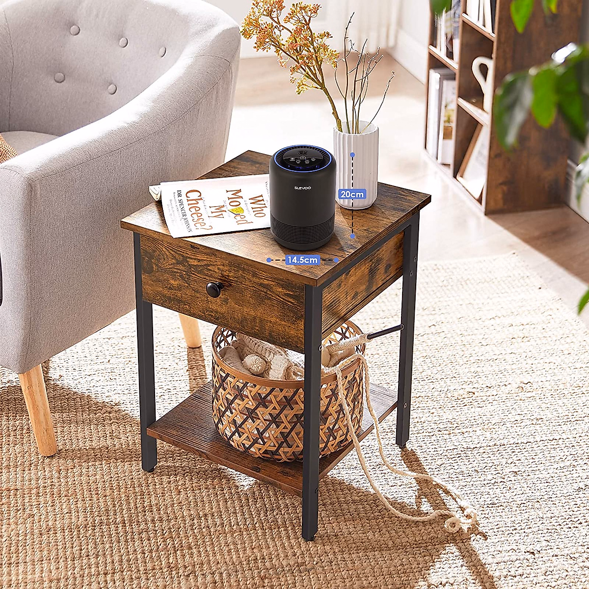 Air Purifiers for Bedroom Pets Smokers in Home, H13 True HEPA Filter Air Cleaner with Fragrance Sponge, Night Light, Timer, Effectively Clean 99.97% Smoke, Dust, Pollen, Pet Dander, Odors, BS-01 Black