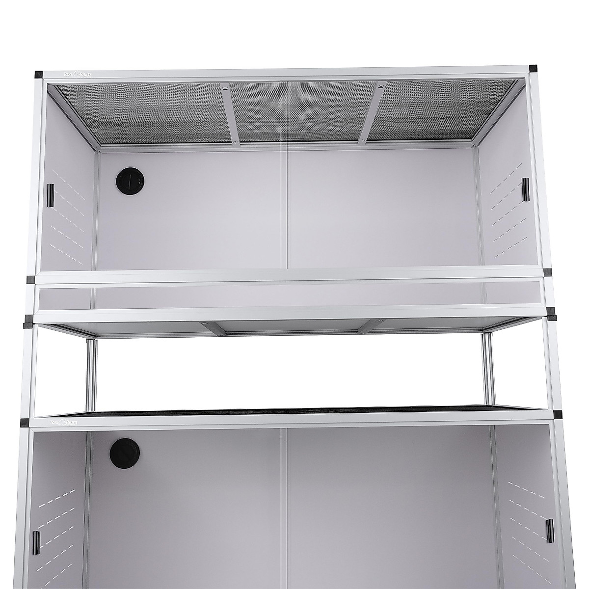 PVC Reptile Enclosure 48 * 24 * 24" Space Efficient Large Reptile Terrarium Habitat 120 Gallon for Bearded Dragon Gecko Lizard Snake, Wide Vivarium with Sliding Doors Lock (2pcs-White Panels)