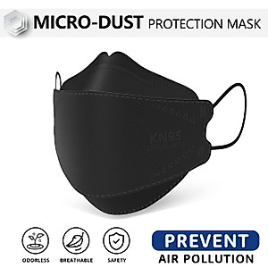 LEVENIS KN95 Face Masks 100 Pack, Breathable Comfortable and Disposable KN95 Mask, Black