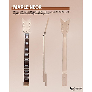 Leo Jaymz DIY Electric Guitar Kits with Mahogany Body and Neck - Laurel Wood Fingerboard and All Components Included (ML)