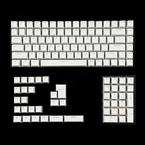 YMDK 128 ANSI ISO OEM Profile PBT Doubleshot Shine Through Pudding Keycaps White Sealed Legend for MX Mechanical Keyboard 61 68 87 104