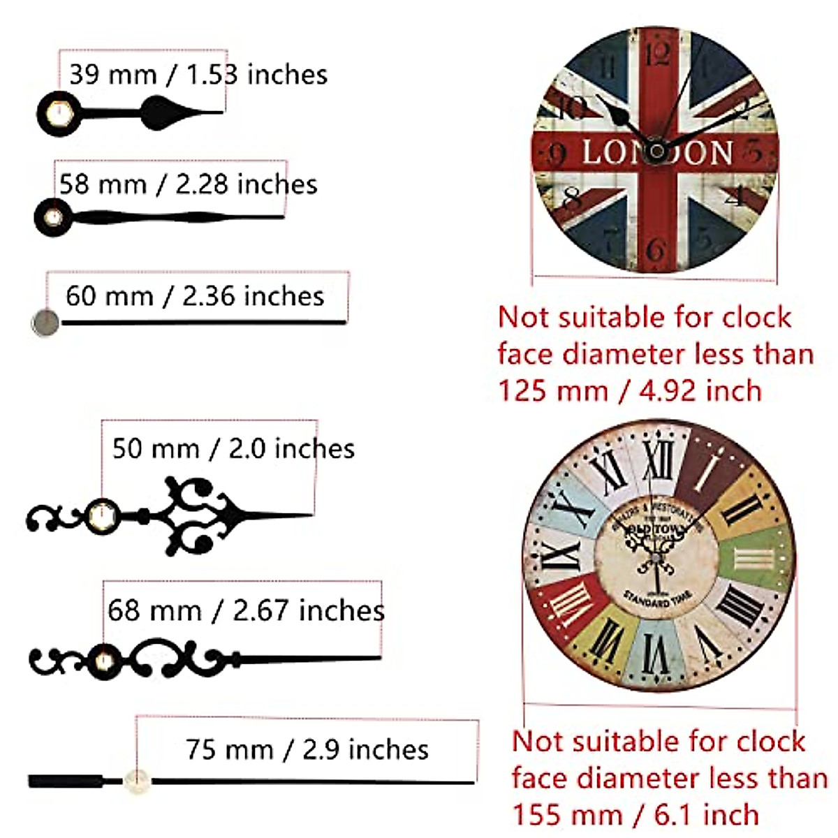 TIKROUND Youngtown 12888 Quartz DIY Wall Clock Movement Mechanism Repair Parts Replacement Kit Sweep Silent Movement,17 mm (43/64 inch) Shaft Length 9.5 mm (3/8 inch) Thread Length.