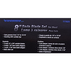 Toolway 111028 Dado Blade Set 8", 200 mm, 24 Tooth