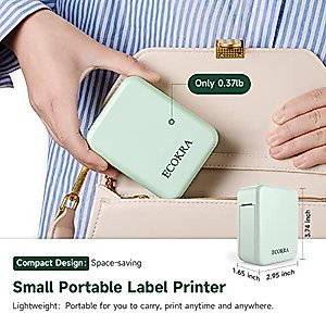 Ecokra Bluetooth Label Maker Machine with Tape,P15 Mini Thermal Label Maker for Organizing,Portable Desktop Label Printer,Sticker Printer with Multiple Templates for Office,Home,Kitchen,School