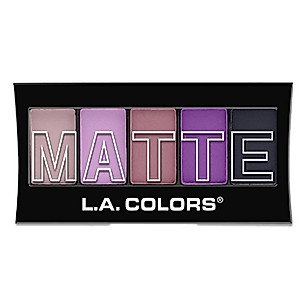 L.A. COLORS 5 Color Matte Eyeshadow Palette, Plum Pashmina CEM479