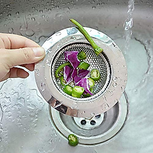 Rahano Kitchen Sink Strainer, Stainless Steel Drain Filter, Anti-Clogging Sink Drain Strainer, Basket Catcher With Large Wide Rim 4.5 inch Diameter, For Most Sink Drains, Dishwasher Safe