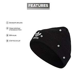 adidas Originals Trefoil Beanie, Black/White 2, One Size