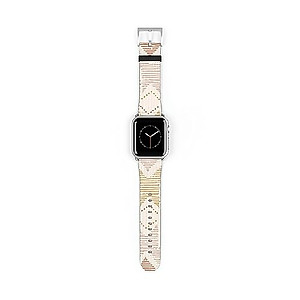 Creative Vibes2 Pattern Smart Watch Band Compatible with Smart Watch Series 1, 2, 3, 4, 5, 6, 7, & SE - High-Quality Leather Watch Bands for Smart Watches (38-41 mm, Gold Matte)