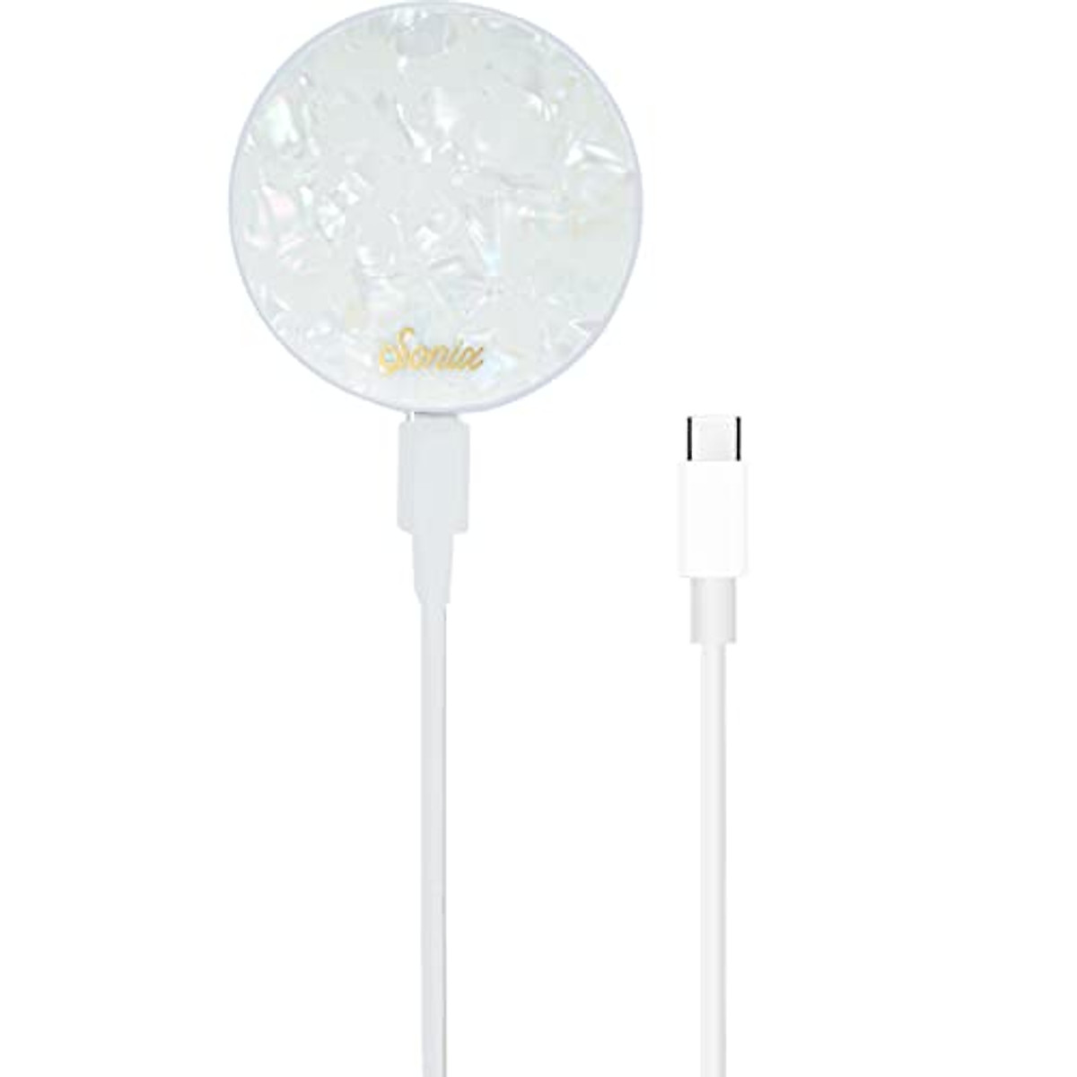 Sonix Charger Compatible with MagSafe for iPhone 14, iPhone 13, iPhone 12 Series | Fast Wireless Charger x 6.5ft Cable (USB-C) | Pearl Tort