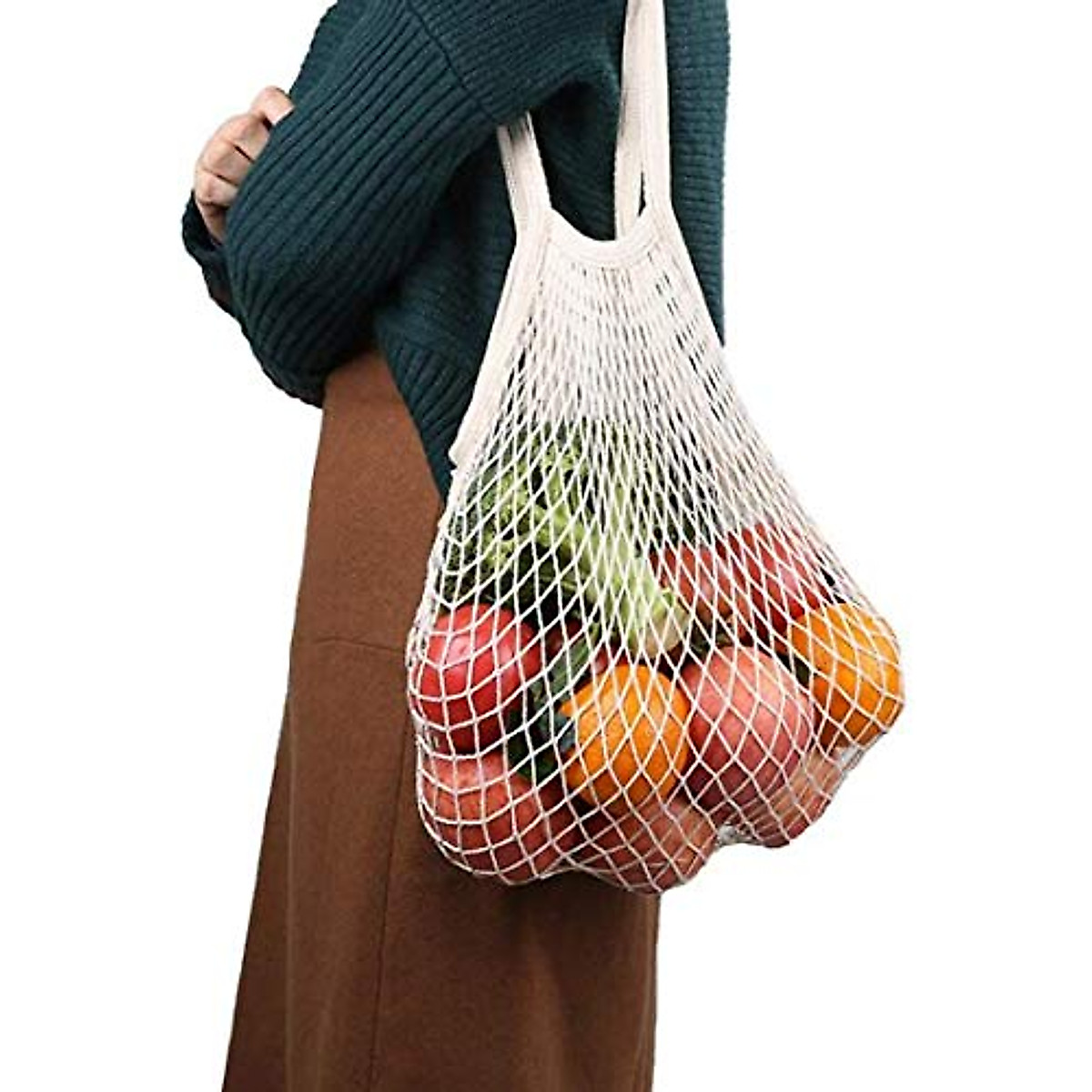 Reusable Cotton Mesh Grocery Washable Bag Black