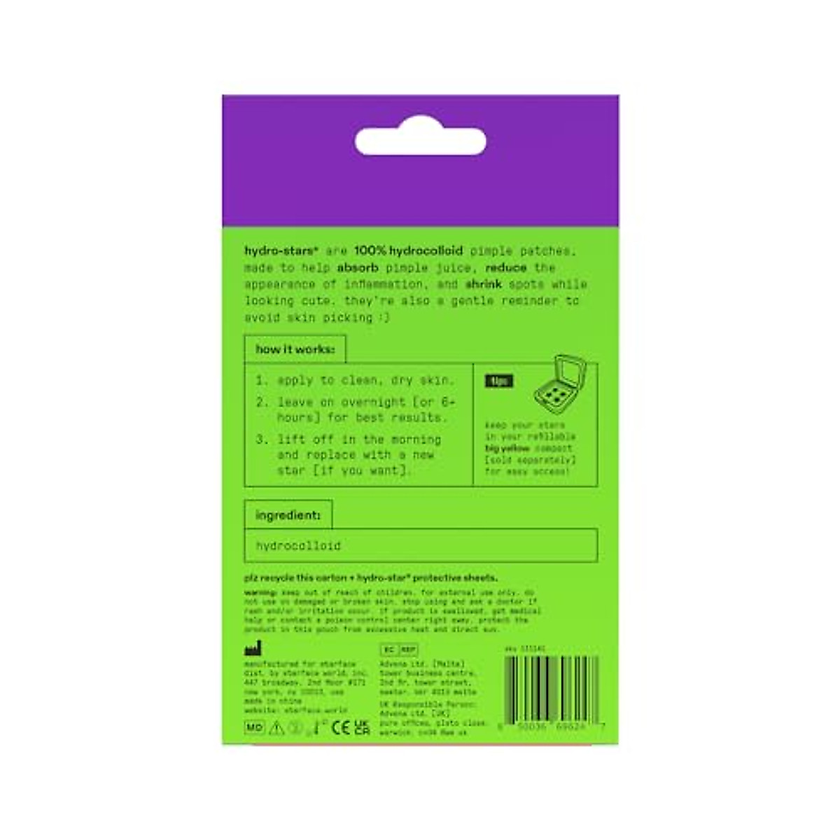 Starface Party Pack BIG PACK Hydro-Stars, Colorful Hydrocolloid Pimple Patches, Absorb Fluid and Reduce Redness, Cute Star Shape (96 Count)