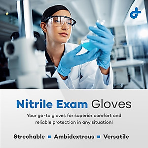 Dealmed Nitrile Exam Gloves | Powder-Free, Latex-Free Medical Gloves | Disposable Gloves for Food Prep, Cleaning, Tattoo, Hair Dye, Medical & Surgical Use | Sky Blue, Small - 100/Box (Pack of 1)