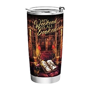 Bad Bananas Gifts for Book Lovers and Readers - My Weekend is all Booked - Red - 20oz Stainless Steel Tumbler