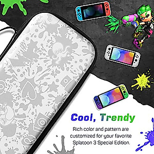 MoKo Carrying Case for Nintendo Switch OLED Model/Nintendo Switch, Hard Shell Portable Travel Carry Case w/10 Game Card Slots Compatible for Nintendo Switch Console & Accessories, Gray Seabed