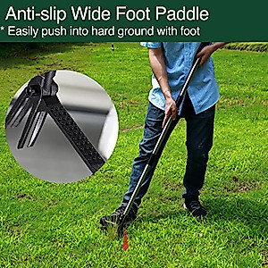 Weed Puller Tool, Stand Up Weeder Puller Heavy Duty with 4-Claw Steel Head, Gardening Hand Weed Remover Tools for Yard Lawn Care, 5ft