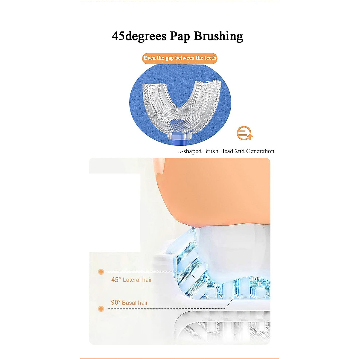 2Pcs Kids U- Shaped Toothbrush Food Grade Soft Silicone Brush Head Manual U-Type Toothbrush 360° Teeth Cleaning Brush Oral Training Toothbrush for Kids Ages 2-6 (Blue, Penguin)