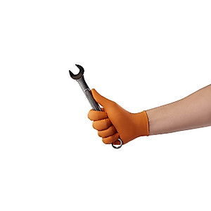 Venom Steel Orange Nitrile Gloves, 8 Mil Thick, 50 Count, Maximum Grip Textured Disposable Gloves, Puncture and Rip Resistant, Hi-Visibility Orange, One Size Fits Most