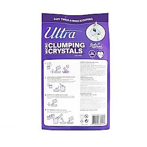 Ultra Pet Clumping Crystal Cat Litter, White Crystals with Multicolor Crystals, 5 Lbs