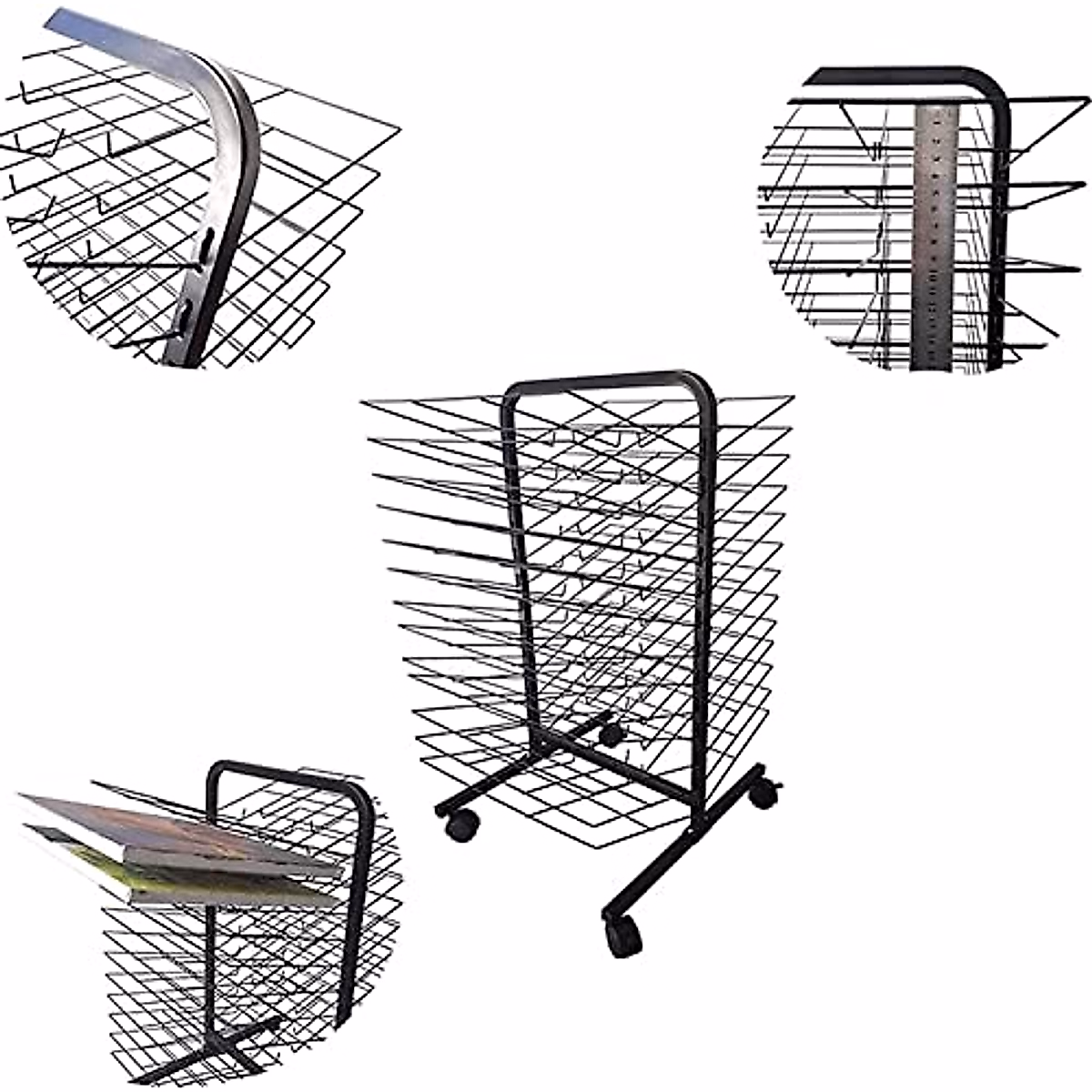 Art Drying Rack, 35 Tier Mobile Art Drying Rack with Wire Rack for Artwork, Ideal for Schools and Art Clubs, Drying and Printing Racks