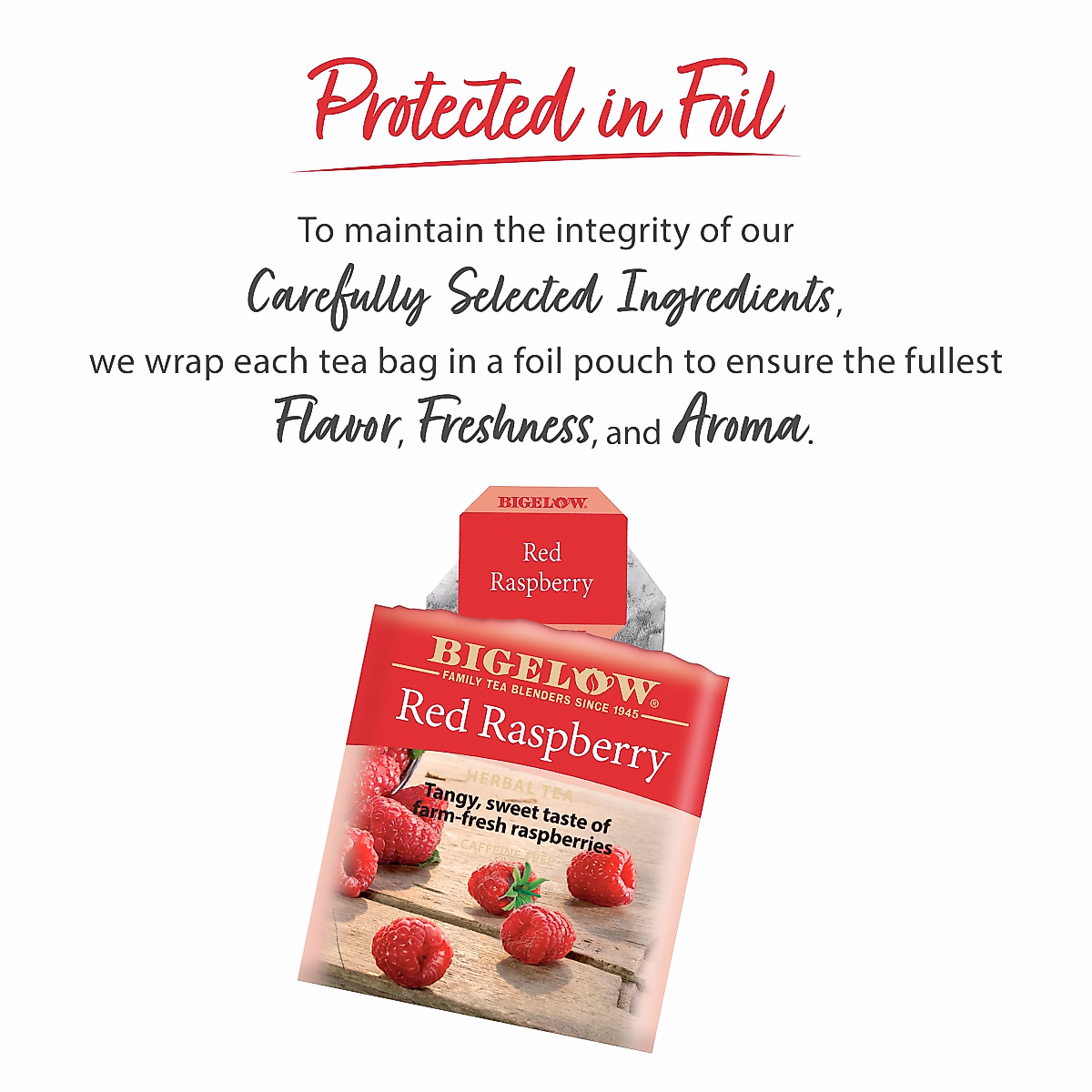 Bigelow Tea Red Raspberry Herbal Tea, Caffeine Free Tea with Red Raspberries, Apples and Elderberries, 20 Count Box (Pack of 6), 120 Total Tea Bags