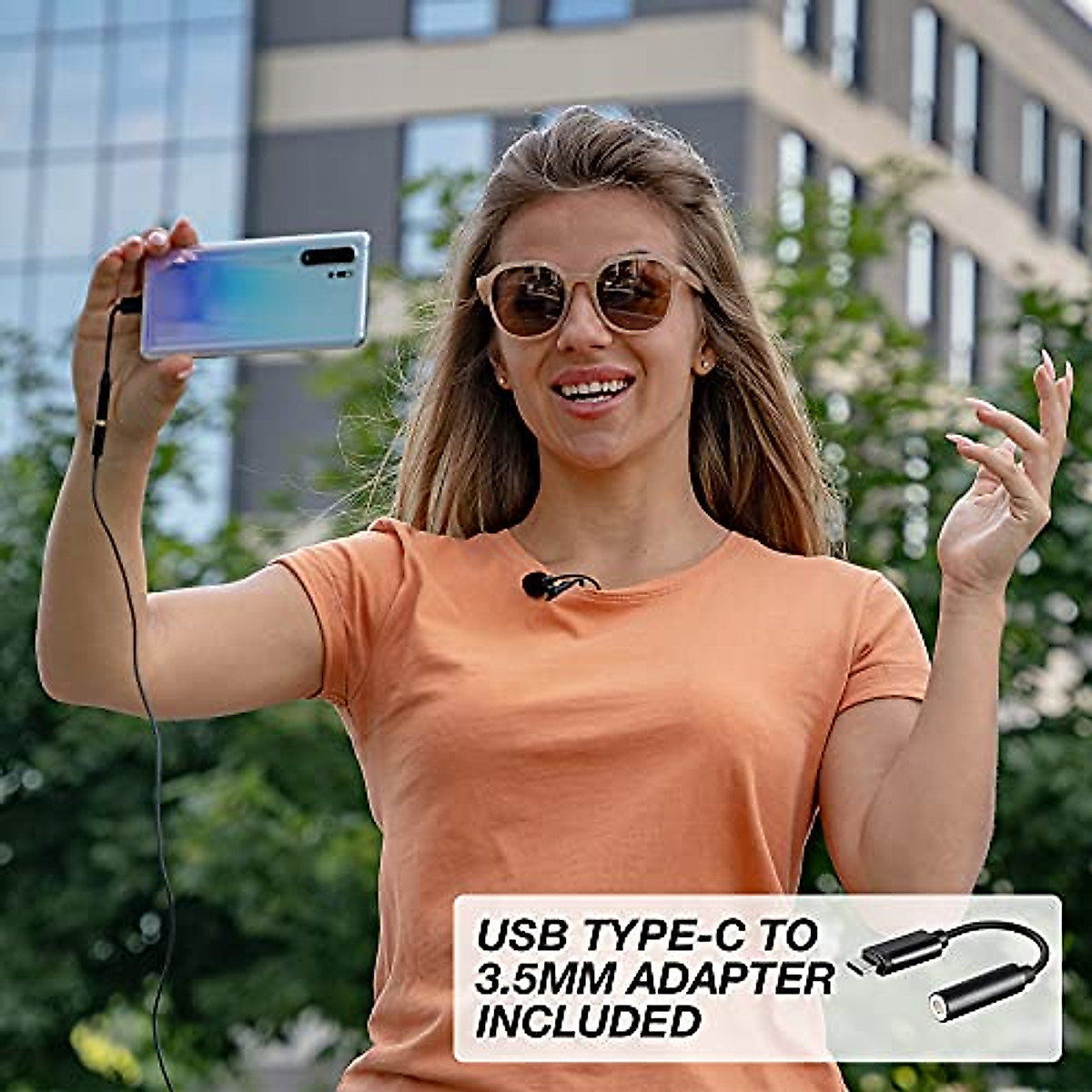 PowerDeWise Upgraded 2022 Type-C Lavalier Microphone with Adapter - Omnidirectional USB C Lav Mic for Android, PC, Mac, Recorders - YouTube Interview Vlogging ASMR Dictation