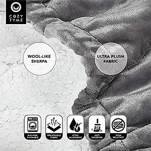 Mekhi Sherpa Polyester Throw Blanket with Feet Pocket Light Gray 28"x70"