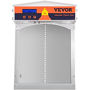 VEVOR Automatic Chicken Coop Door Chicken Door with Timer and Light Sensor Battery Powered Auto Door Opener of Full Aluminum Predator-Proof for Chicken Duck with Protection Mode Gray