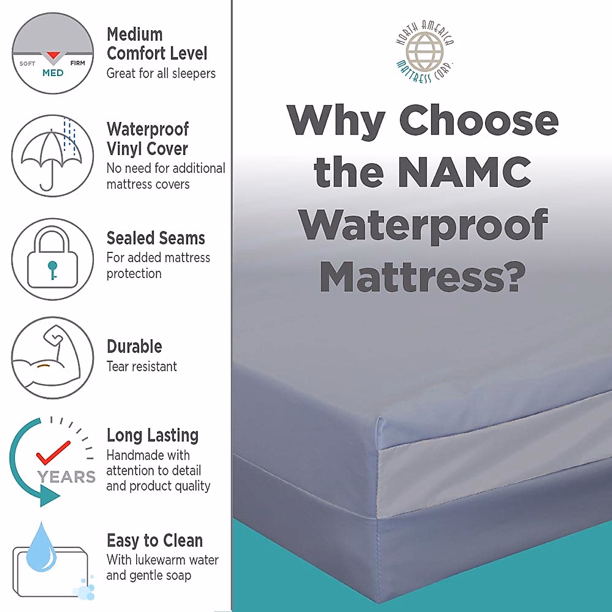 NAMC Urine and Waterproof – Adult Full Bedwetting Mattress