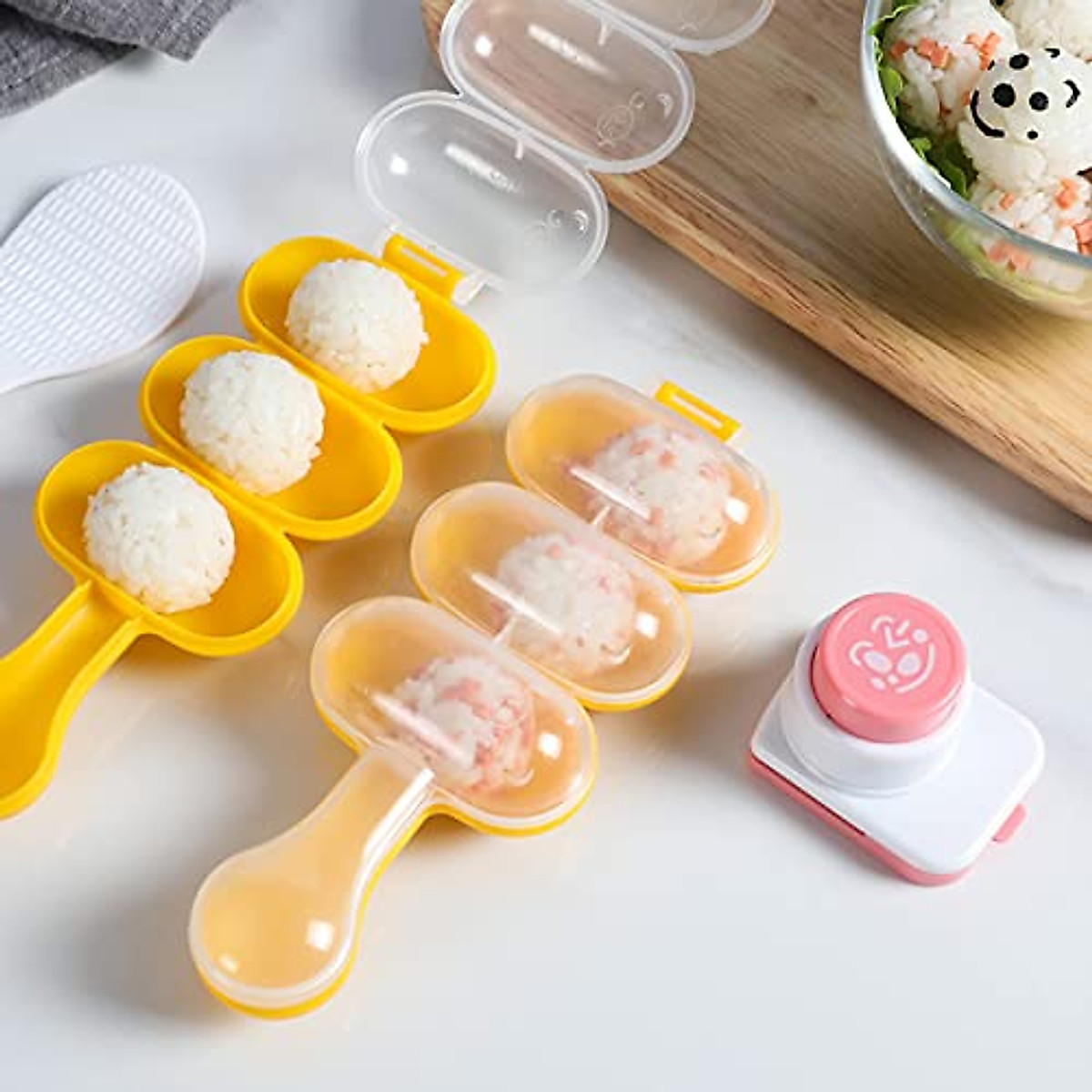MXY Rice Ball Mould Shaker Sushi Roll Maker Kitchen Tools for Shake DIY Lunch with a Mini Rice Paddle (L-819)