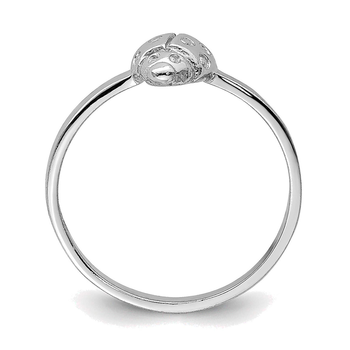 Bonyak Jewelry Solid Sterling Silver RH Plated Polished Ladybug Ring in Size 4