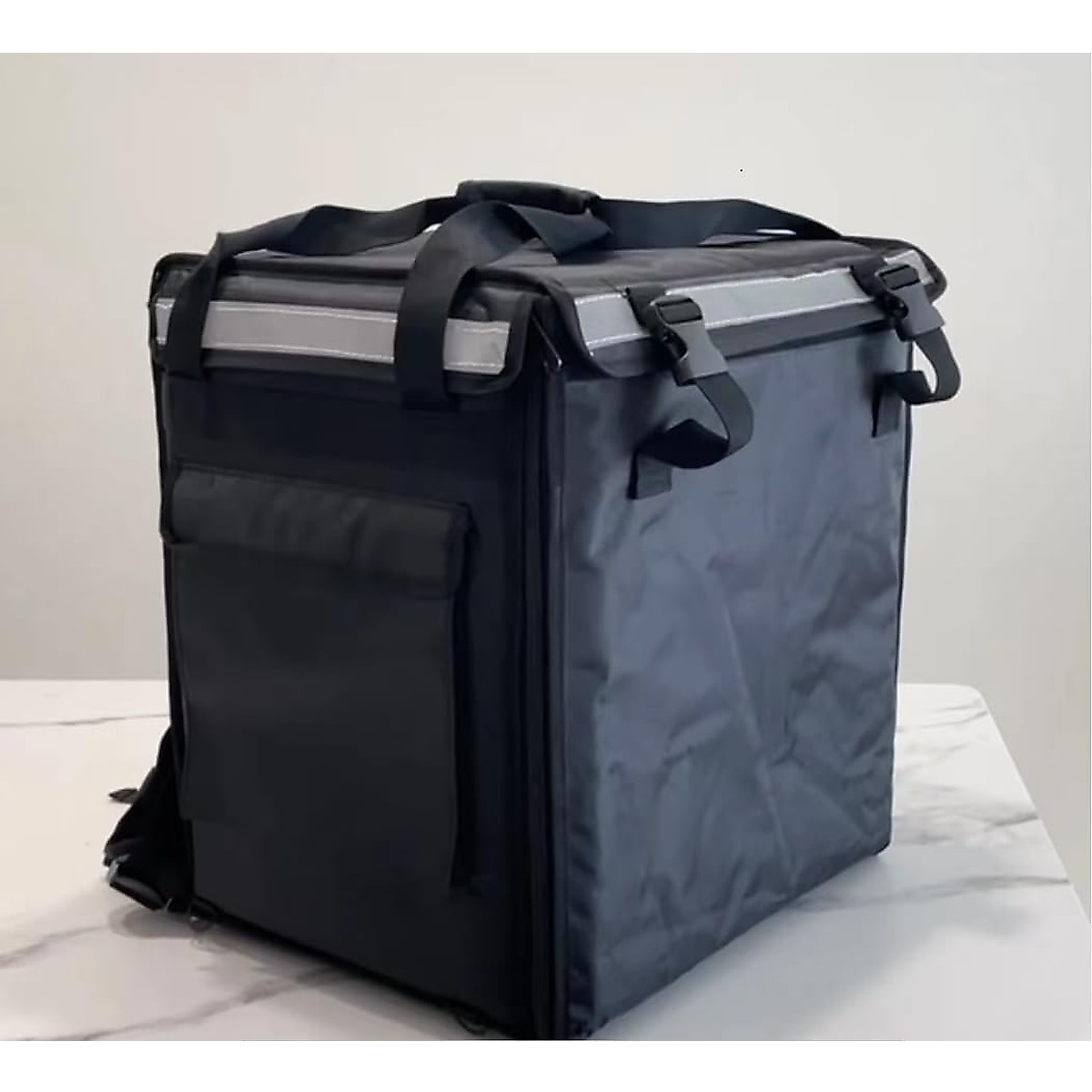 PK-92V: Large Rigid Heavy Duty Food Delivery Box for Motorcycle, Insulated Pizza Delivery Bag for Bicycle/Scooter, Top Loading, 18" x 18" x 18", Collapsible, Waterproof
