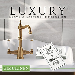 Wash Your Hands, Cheeky Disposable Guest Hand Towels for Bathrooms –- Linen-Feel Paper Towels, Cloth-Like Texture, Single-Use - Size: 12x17” Unfolded & 8.5x4” Folded 25ct By SimuLinen