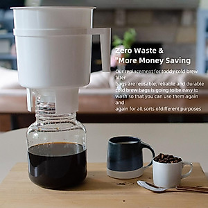 organic cotton cold brew coffee bag For Toddy, OXO Systems, Cold Brew Makers, and Mason Jars - cold brew bags reusable(Large 12" x 12")-2 pack