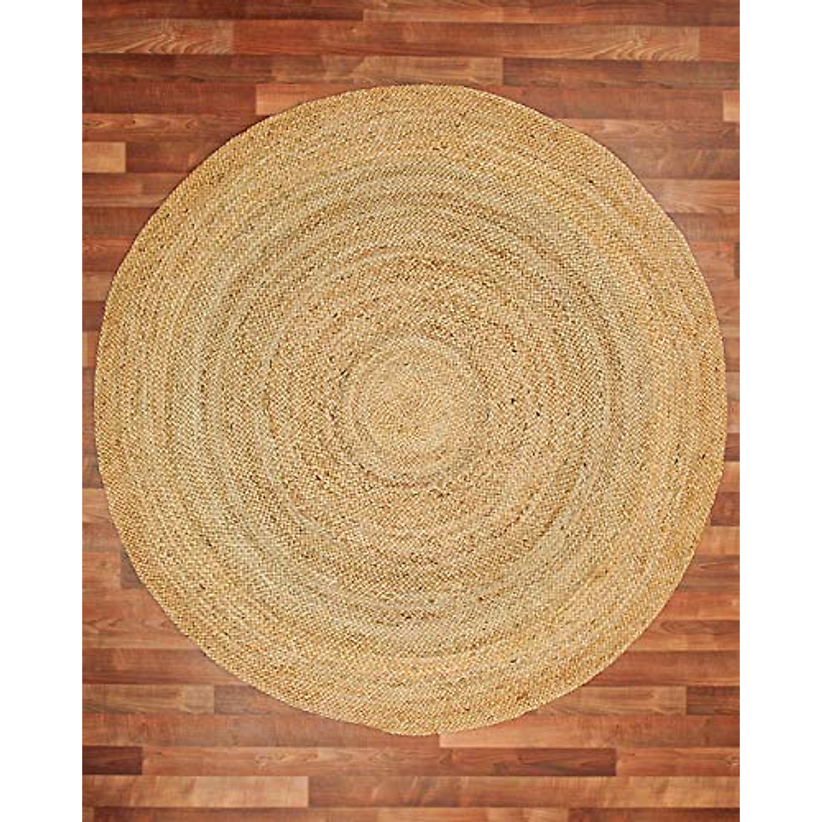 Natural Area Rugs - Round Jute Rug, Elsinore Collection, Hand Braided, Earth Friendly Natural Fiber Rug, Handmade & Reversible, Beige Round Area Rugs 6ft, Elegantly Hand Crafted Large Area Rugs