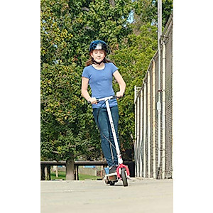 Razor E200 Electric Scooter for Kids Ages 13+ - 8" Pneumatic Tires, 200-Watt Motor, Up to 12 mph and 40 min of Ride Time, for Riders up to 154 lbs & V-17 Youth Multi-Sport Helmet, Gloss Black
