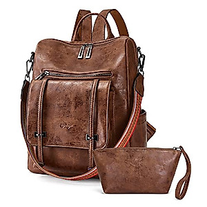 OPAGE Backpack Purse for Women Leather Backpack Purse Travel Backpack Fashion Designer Ladies Shoulder Bags With Wristlets