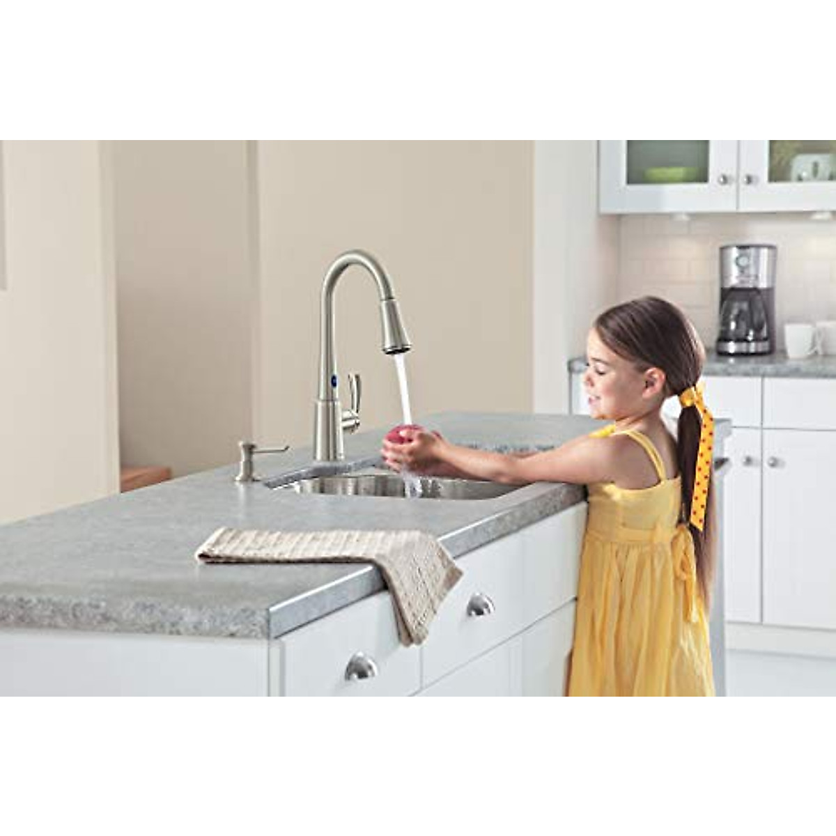 Moen 87359E2SRS Delaney One-Handle High Arc Pulldown Kitchen Faucet, Spot Resist Stainless