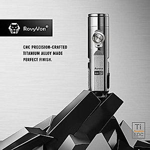 RovyVon A4 Pro Titanium Keychain Flashlight, Super Bright 650 Lumens Titanium Flashlight Powered by Rechargeable Battery, Premium EDC Flashlight for Household, Outdoor, and Festivals