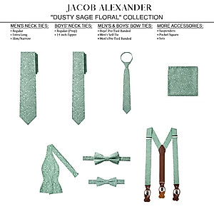 Jacob Alexander Men's Pre-tied Banded Adjustable Floral Bow Tie