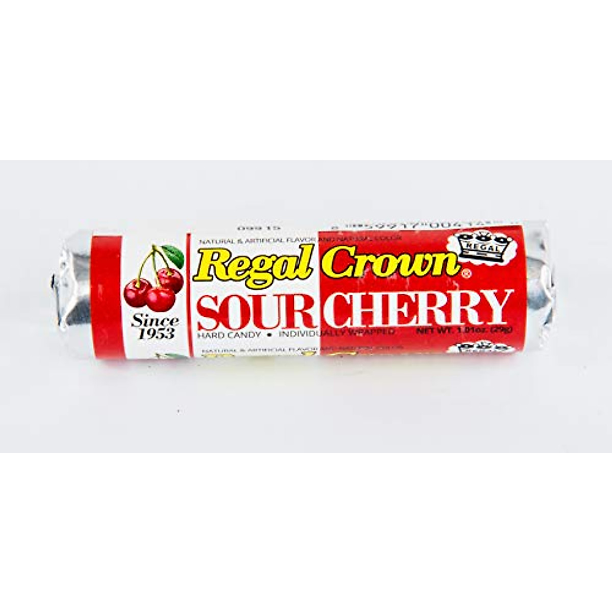 Regal Crown Sour Cherry Candy Rolls | Traditional Sour Cherries Candy | Tart and Tangy Old Fashioned Sour Cherry Hard Candy Brought To You By Iconic Candy | 24 Count