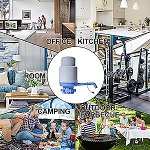 5 Gallon Water Dispenser - Manual Water Dispenser for 5 Gallon Bottle Non Drips, Easy Hand Press Water Pump Dispenser Fit for 2-6 Gallon Bottle (Blue)