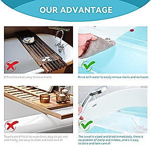 Bathtub Rack - Clear Acrylic Tray with Handles to Hold Book, Phone, Candles, Food, Wine & Tablet - Waterproof Caddy, Wide Frame, Fits Most Bath Tubs - Bathroom Accessories, Luxury Gifts for Women