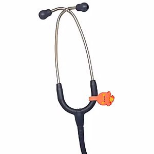 Stethoscope Charms Clip - Medical Gift Baby Bear with Duck, Orange