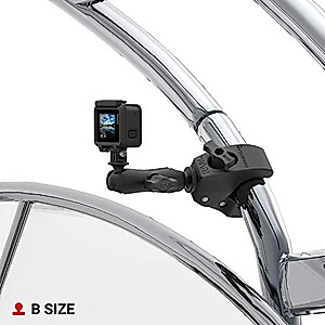 RAM Mounts RAP-B-404U Tough-Claw Medium Clamp Base with B Size 1" Ball for Rails 1" to 1.6" in Diameter