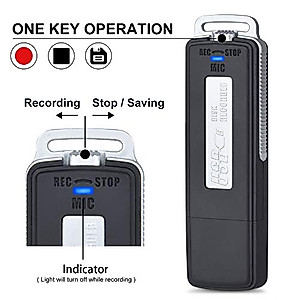 USB Voice Recorder 32GB Mini Digital Sound Audio Recorder Dictaphone with Dual USB for Lectures, Meetings, Class, and More. USB Rechargeable, 15 Hours Continuous Recorder (Black)