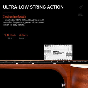 Rosen N10 Acoustic Guitar for Beginner Adults Full Size Dreadnought Solid Spruce Top Acustica Guitarra Bundle Kit with Gig Bag Tuner Strap Strings Capo Picks Cleaning Cloth, Black