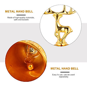 2 Pcs Rattle The Bell Service Hand Bell Exquisite Xmas Bell Metal Hand Bell Festive Bell Decorative Metal Bell Metal Decorative Bell Hand Bell Toy Call Bell Golden Hand Bell