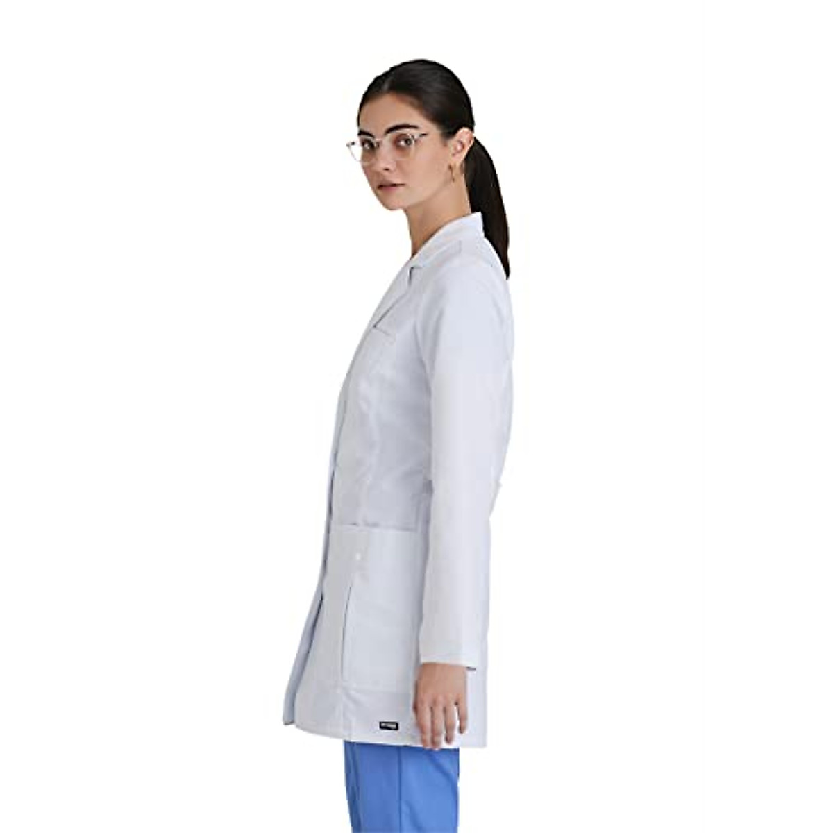 BARCO Grey's Anatomy Women's 2 Piece Long Sleeve 34" Lab Coat White 5XL