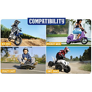 24V Battery Charger for Razor - 24V 1500mA Replacement Battery Charger - Compatible with E200, E300, Crazy Cart, MX350, Pocket Mod, Drifter, DB, Dirt Quad, QL-09009-B2401500H, W13112099014