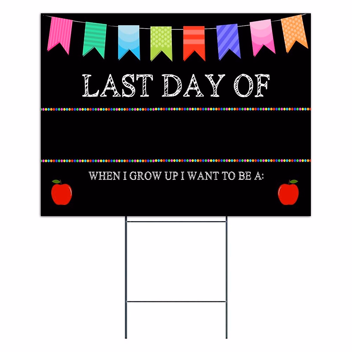 First And Last Day of School Lawn Sign 18x24 Inch Back to School Supplies Custom Yard Lawn Sign for Rent House Party Supplies Décor